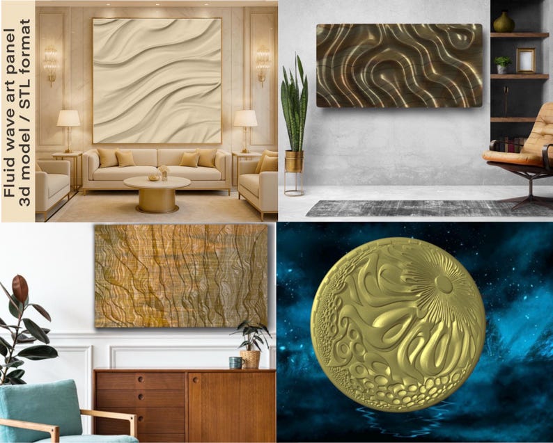 20 CNC STL Files Bundle / Abstract 3D Wall Art Panels for Modern ...
