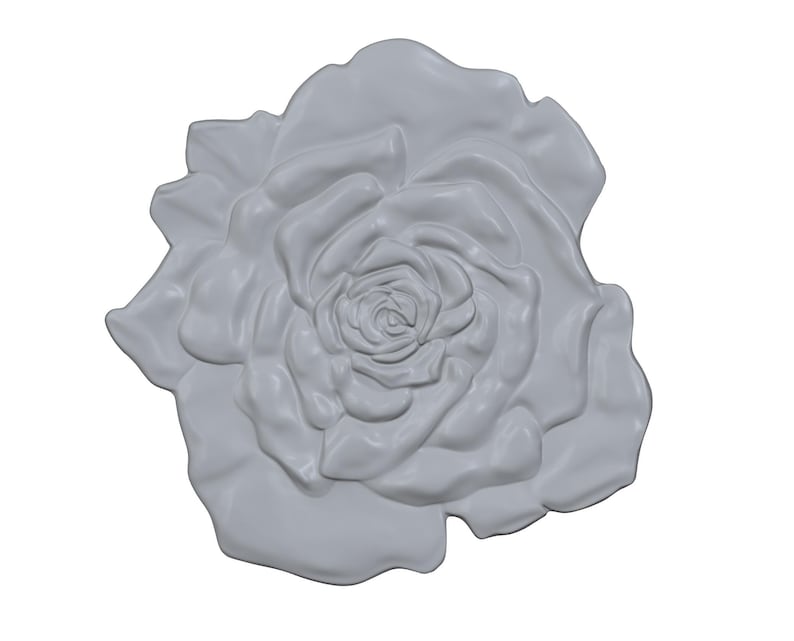 Rose Floral Wall Panel STL for CNC Router – 3D Flower Bas Relief Wall ...