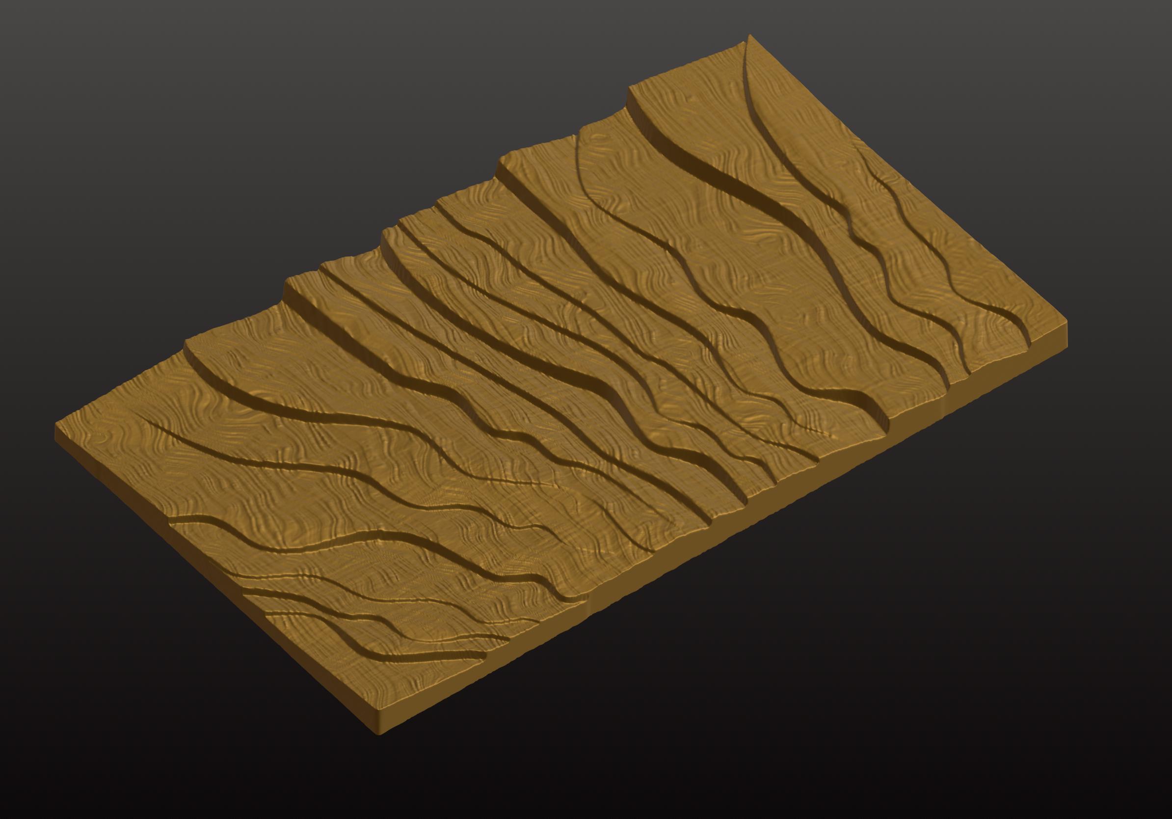 Wavy Wooden Panel 3D Model STL File for CNC and 3D Printing, CNC Wood ...