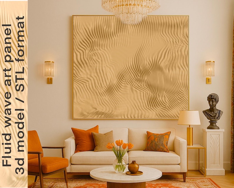 Wave Wall Panel STL File – 3D CNC Relief Texture for Modern Decor ...