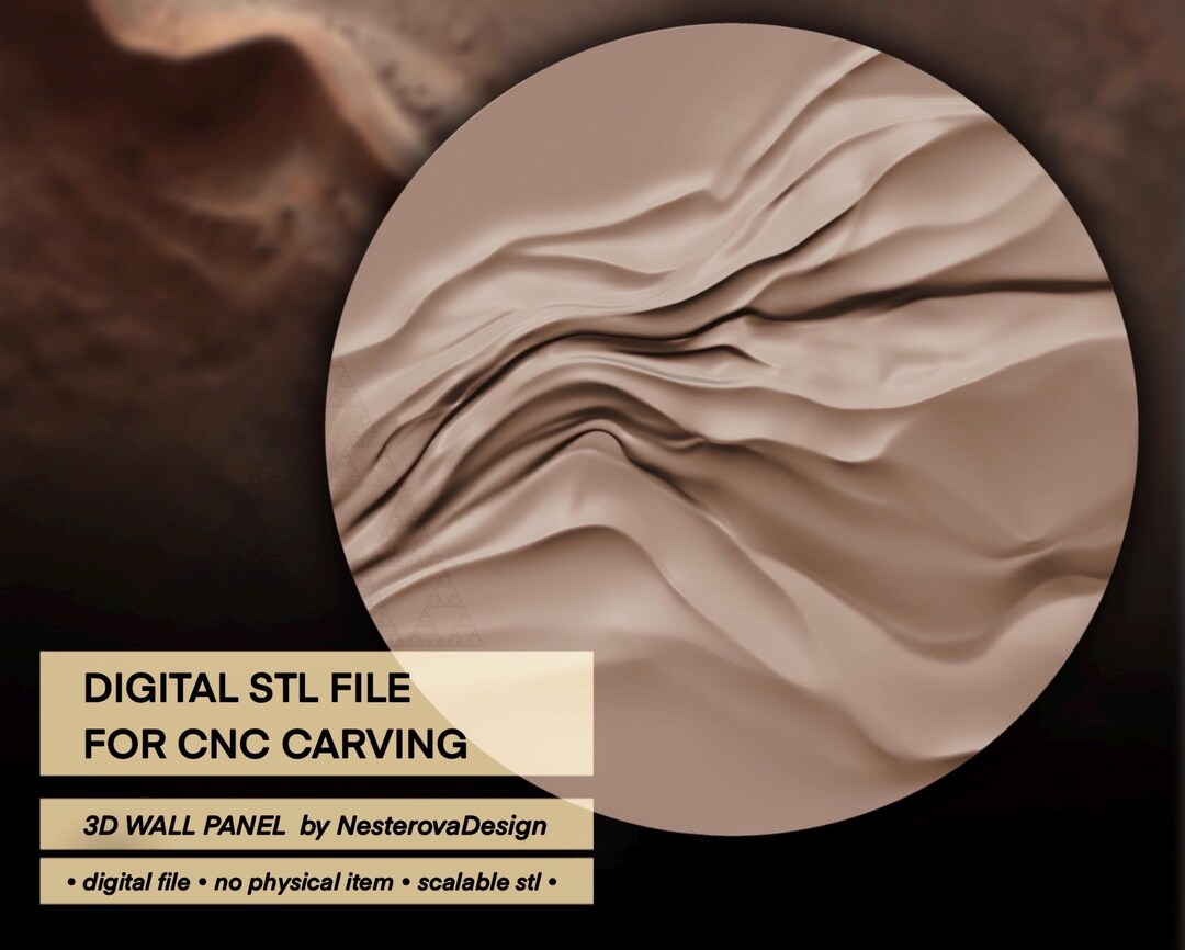 STL File for CNC Router | Round 3D Wave Wall Panel Relief | Abstract ...