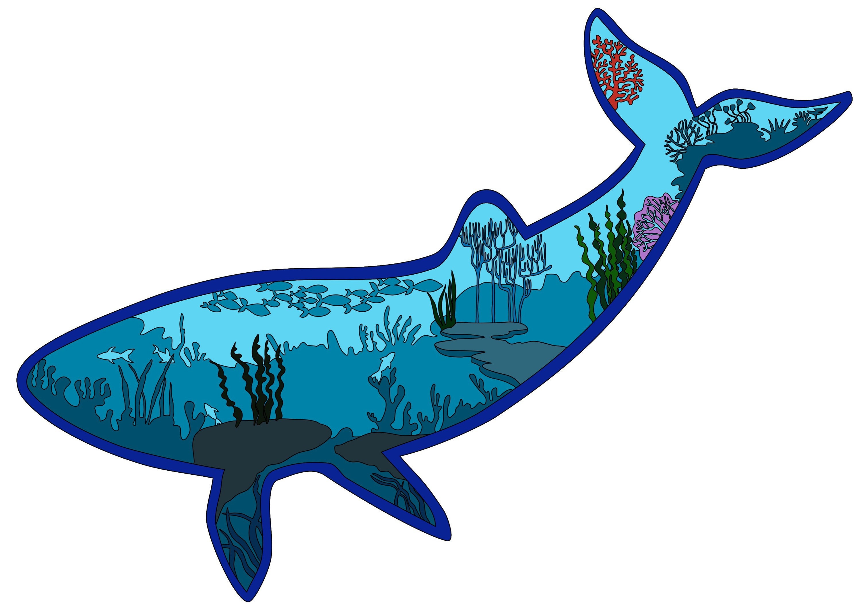 Cnc Underwater Life Multi Layer Svg File / Ocean Art Sea Fish Aquarium ...