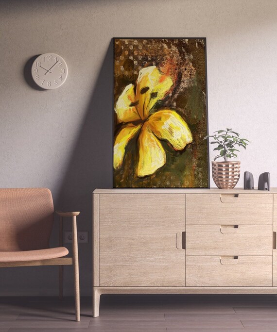 Art Abstract Flower Lily Poster for Living Room / Digital - Etsy