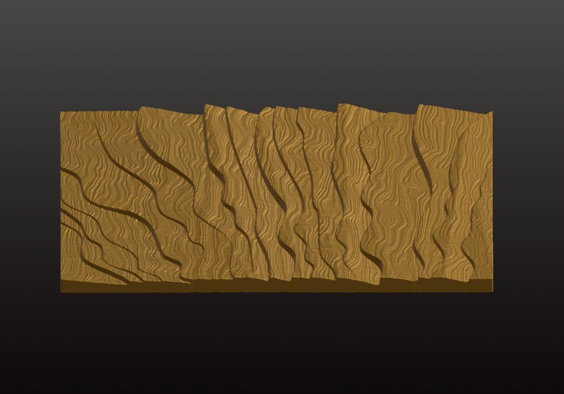 Wavy Wooden Panel 3D Model STL File for CNC and 3D Printing, CNC Wood ...