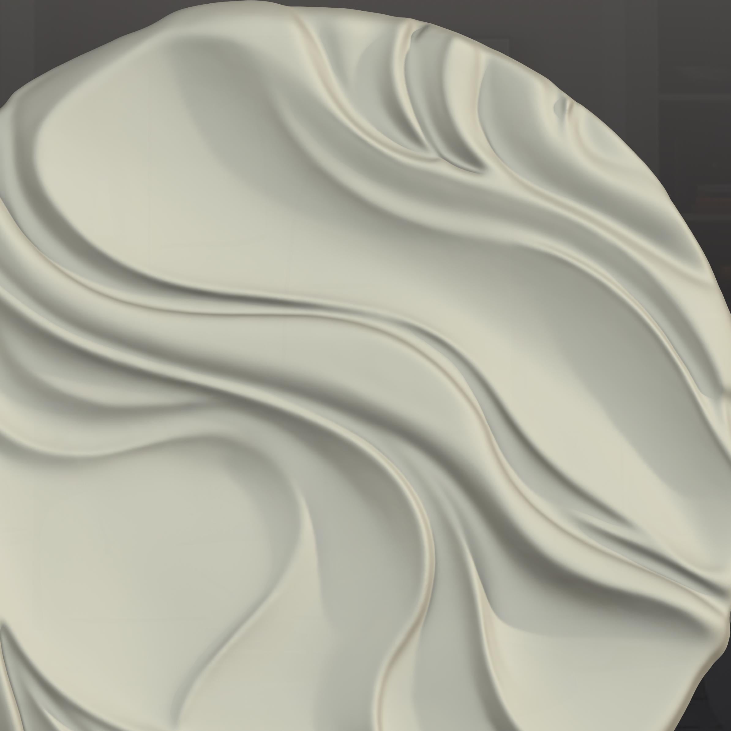 Modern Wave Pattern Wall Art STL | Round 3D Relief Sculpture for CNC ...