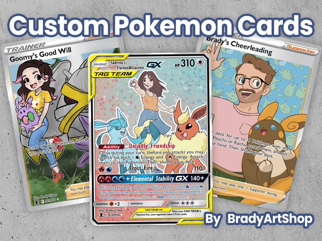 Custom Pokémon Cards - Etsy