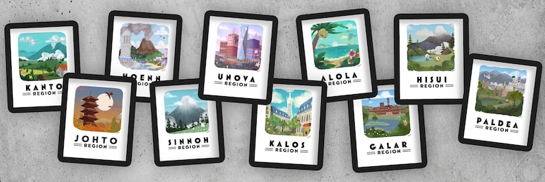 Pokémon Regions - Complete Collection - Etsy