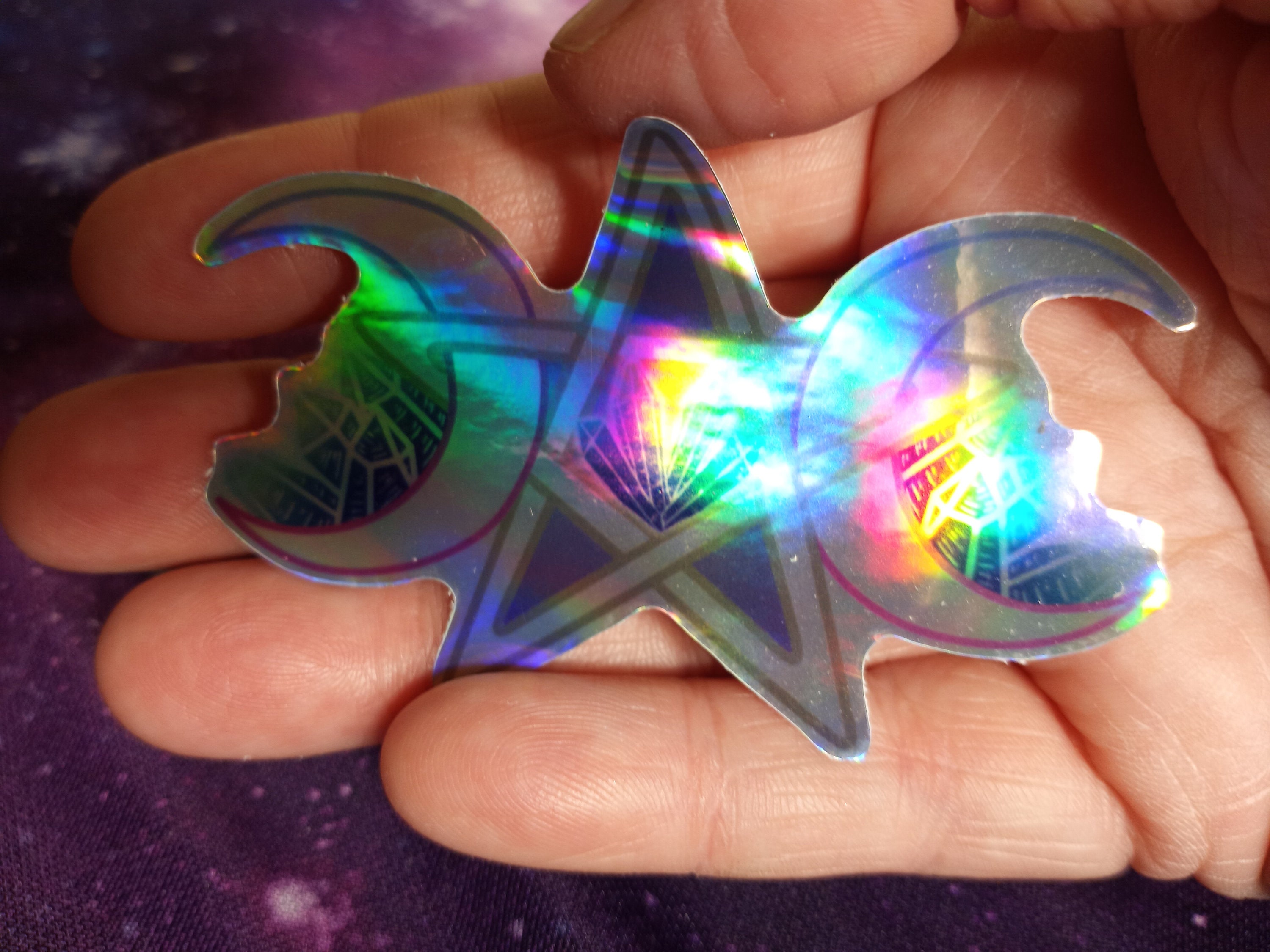 Pentangle Star Holographic Sticker - Etsy