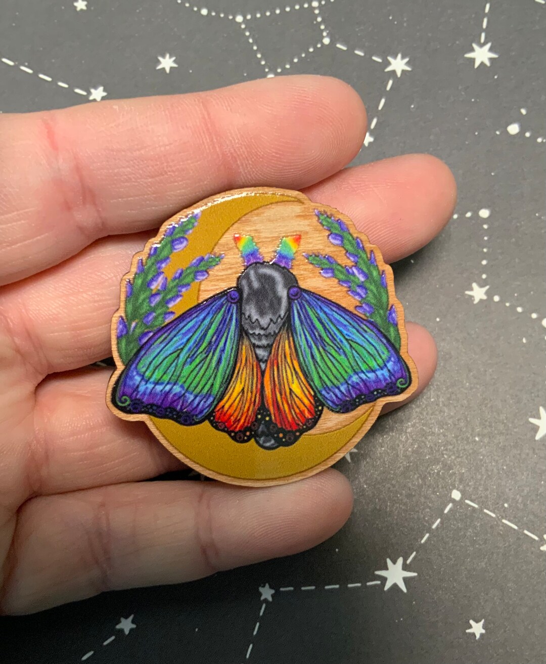 Rainbow Moth Pin - Etsy