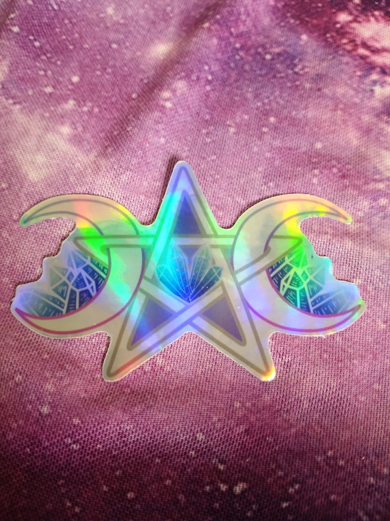 Pegatina holográfica Pentangle Star - Etsy España