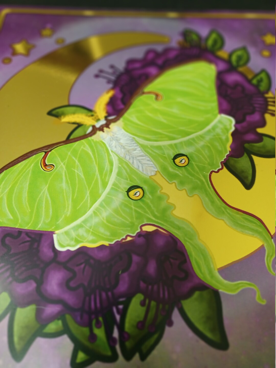 Gold Foil Lunar Moth Print - Etsy