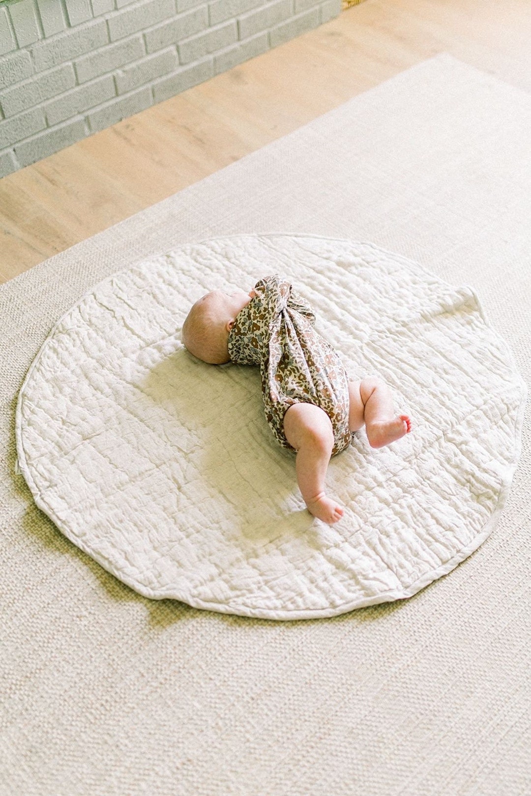 Stone Washed Linen Quilted Play Mat - Etsy