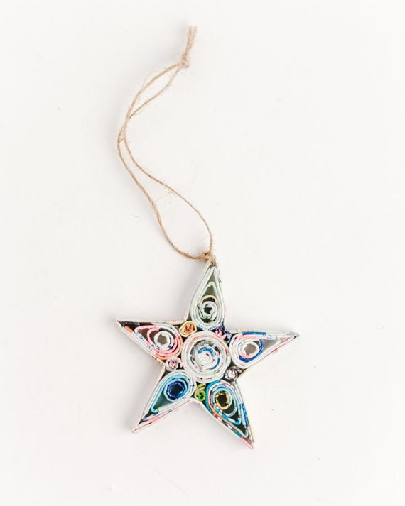 RECYCLED PAPER Ornament STAR - Etsy