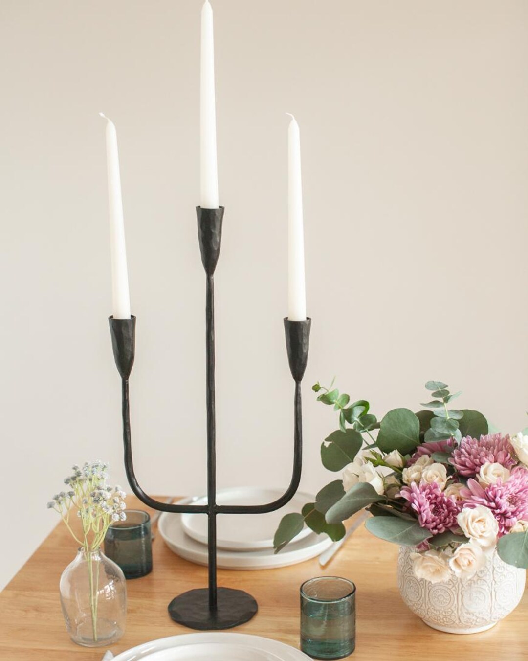 Hand-forged Iron Candelabra - Etsy