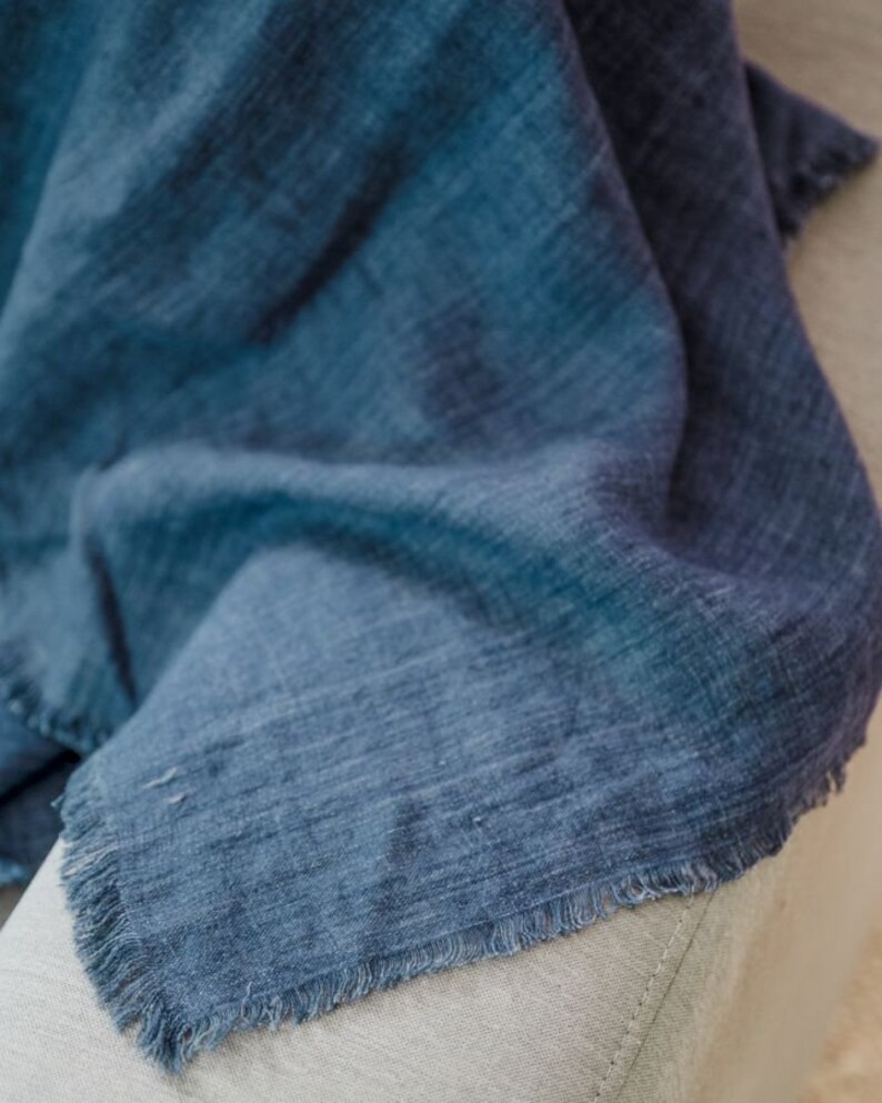 NAVY BLUE LINEN Throw Blanket // Stone Washed & Handwoven in - Etsy