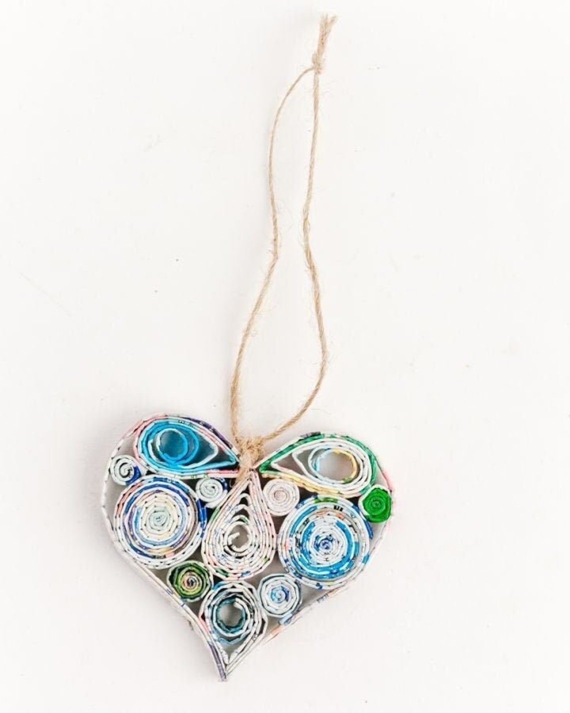Recycled Quilled Paper Heart Ornament - Etsy