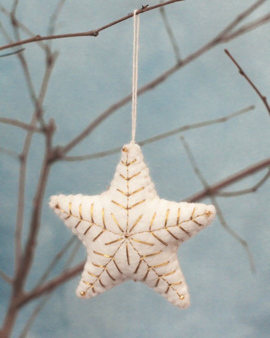 Embroidered Star Felt Ornament | Handcrafted in Nepal - Etsy