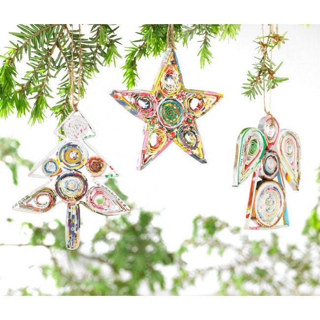 RECYCLED PAPER Ornament STAR - Etsy