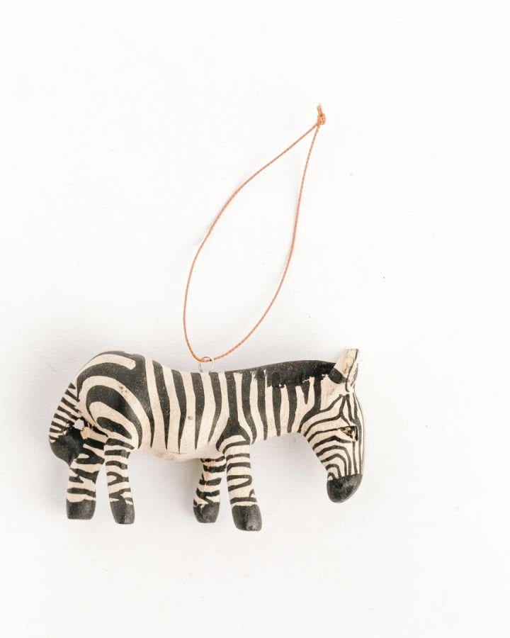 WOOD ZEBRA ORNAMENT // Hand-carved Jacaranda Wood // Safari Collection ...