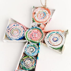 PAPER CROSS ORNAMENT // Recycled Paper Quilling - Etsy