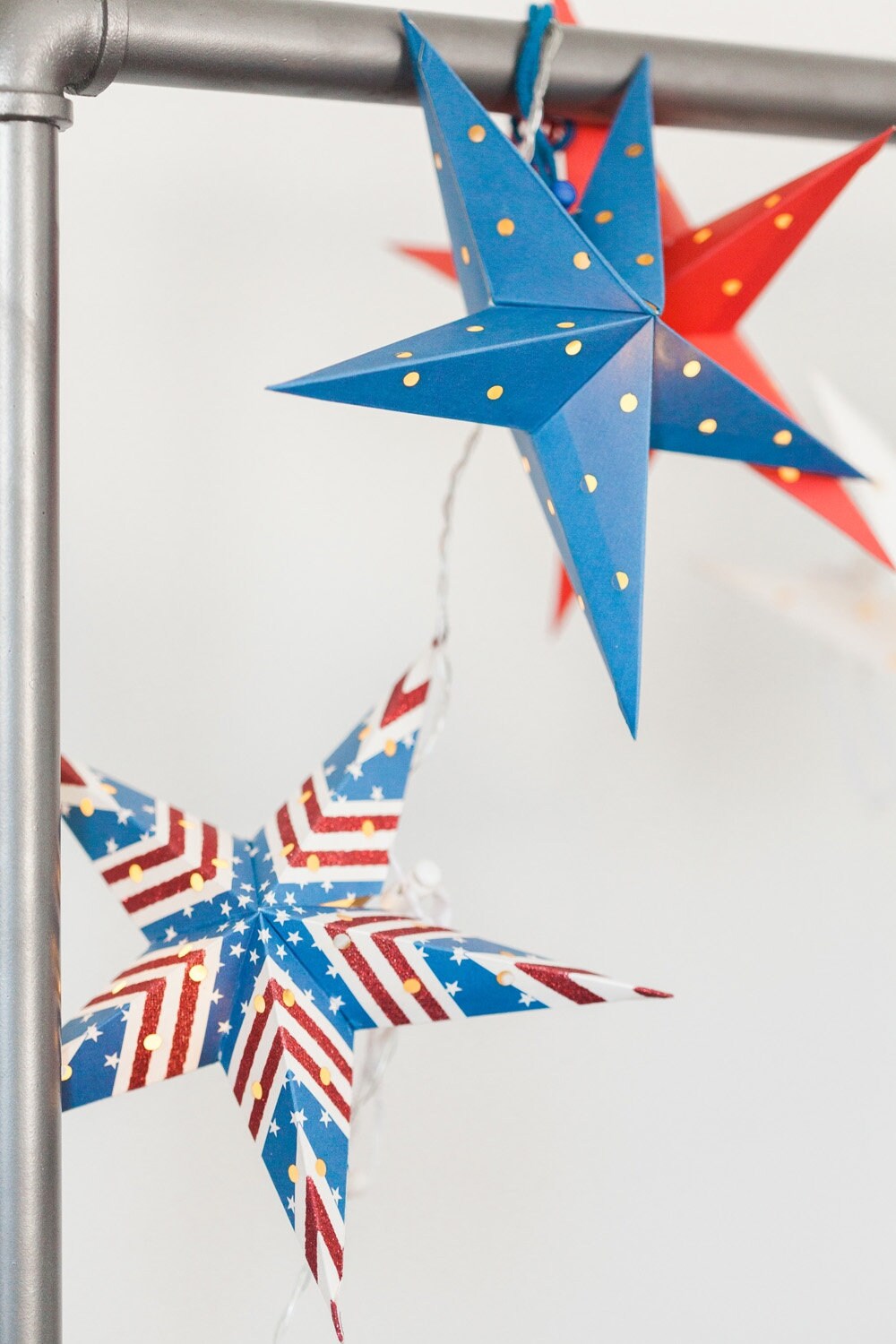 AMERICAN FLAG Mini Paper Star Lantern String Lights // Set of - Etsy