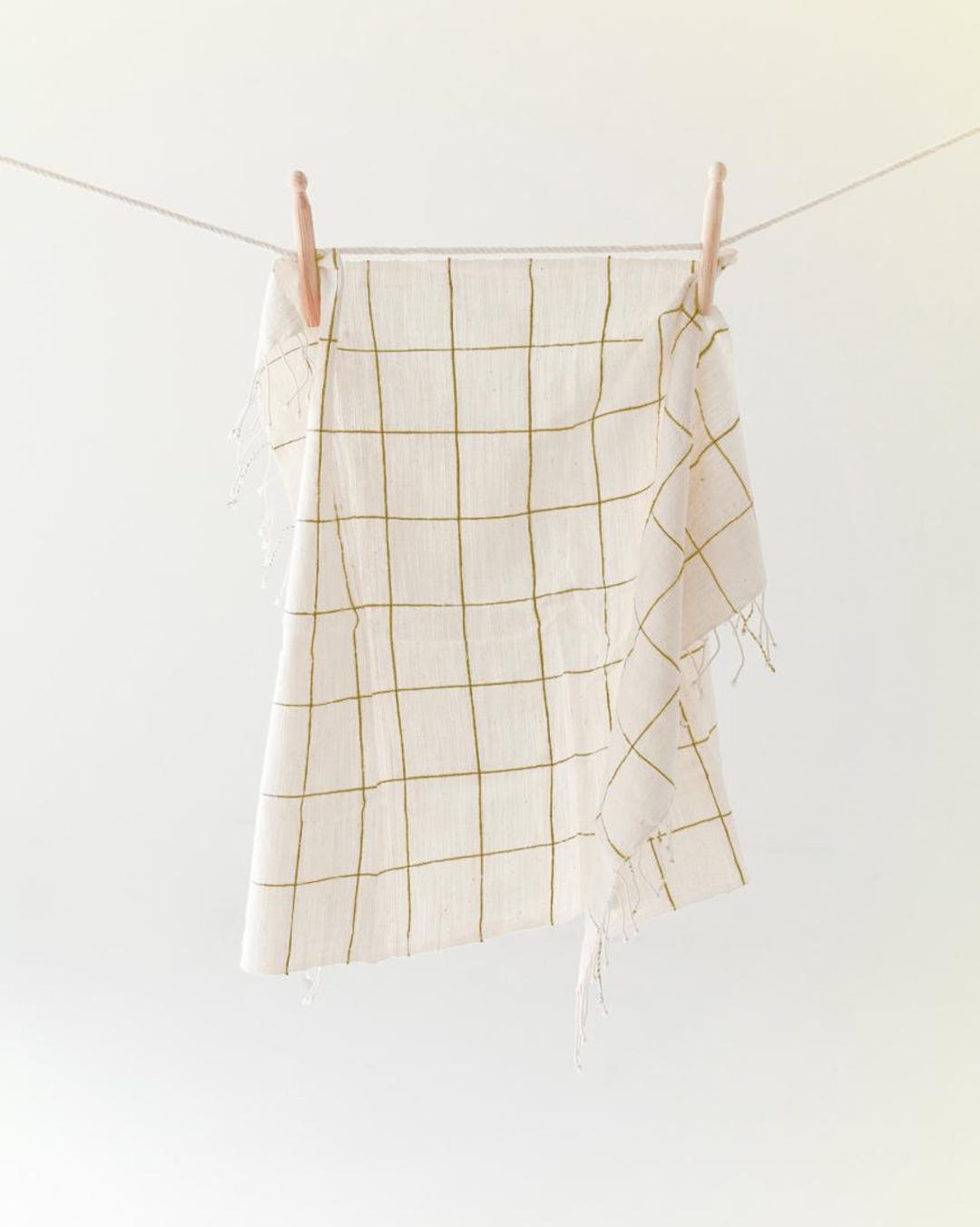 Windowpane Plaid Handwoven Cotton Hand Towel - Etsy