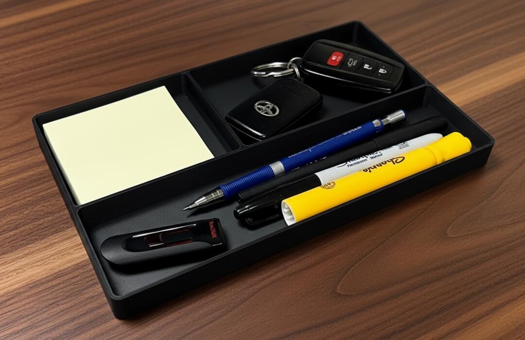 Custom Desk Organizer Tray, Modern Minimalist Desktop Catchall, Bento ...