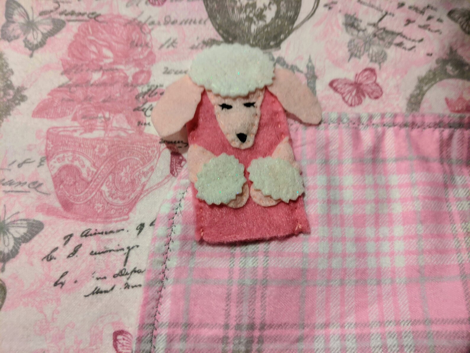 Flannel Baby Blanket and Poodle Finger Puppet - Etsy