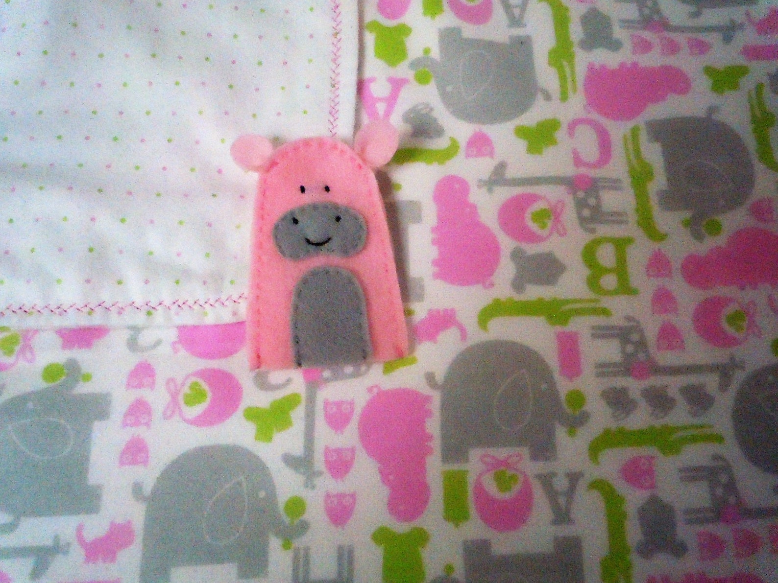Double-sided Flannel Baby Blanket and Hippo Finger Puppet Set - Etsy