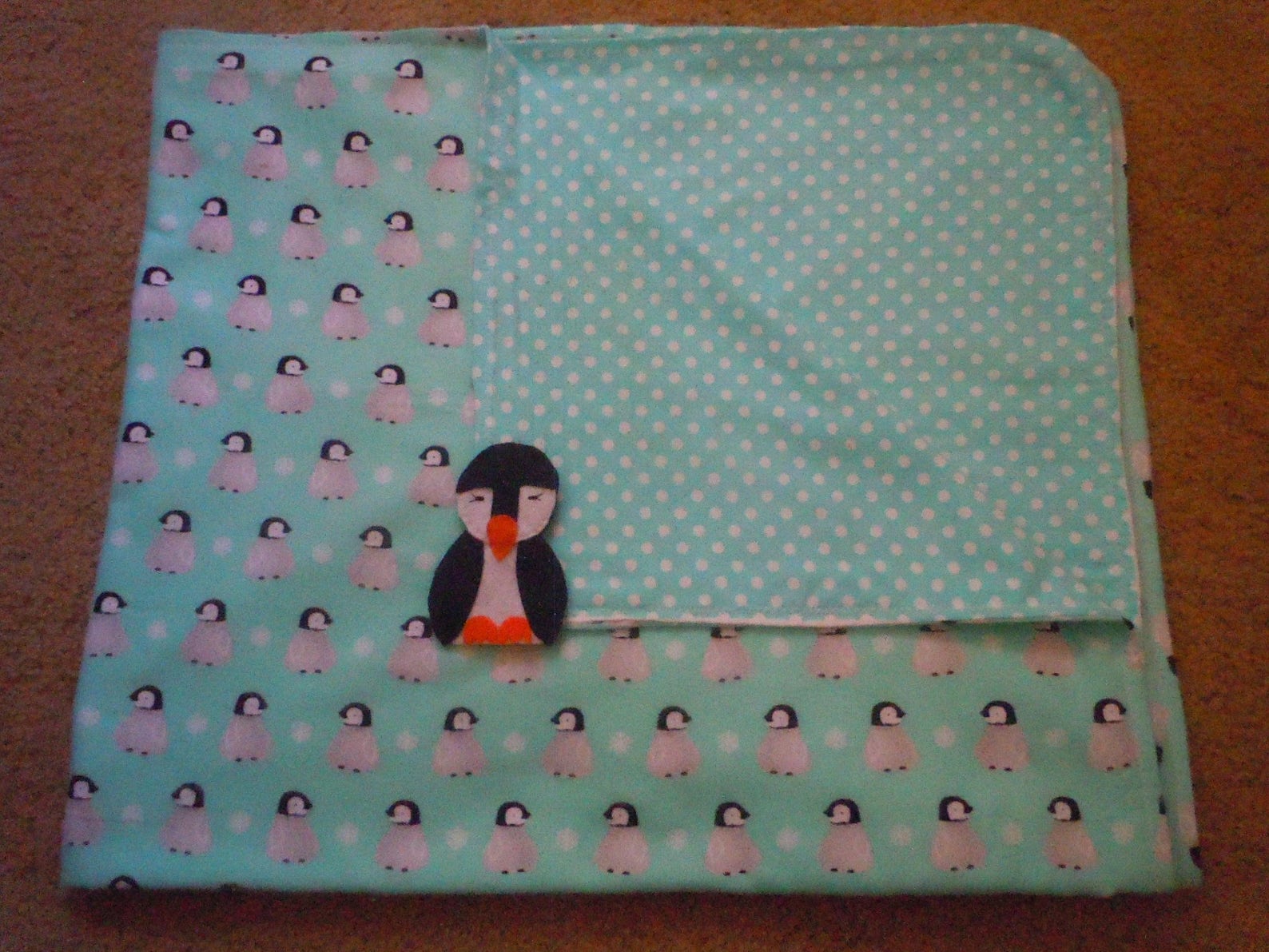 Double-sided Flannel Baby Blanket and Penguin Finger Puppet Set - Etsy