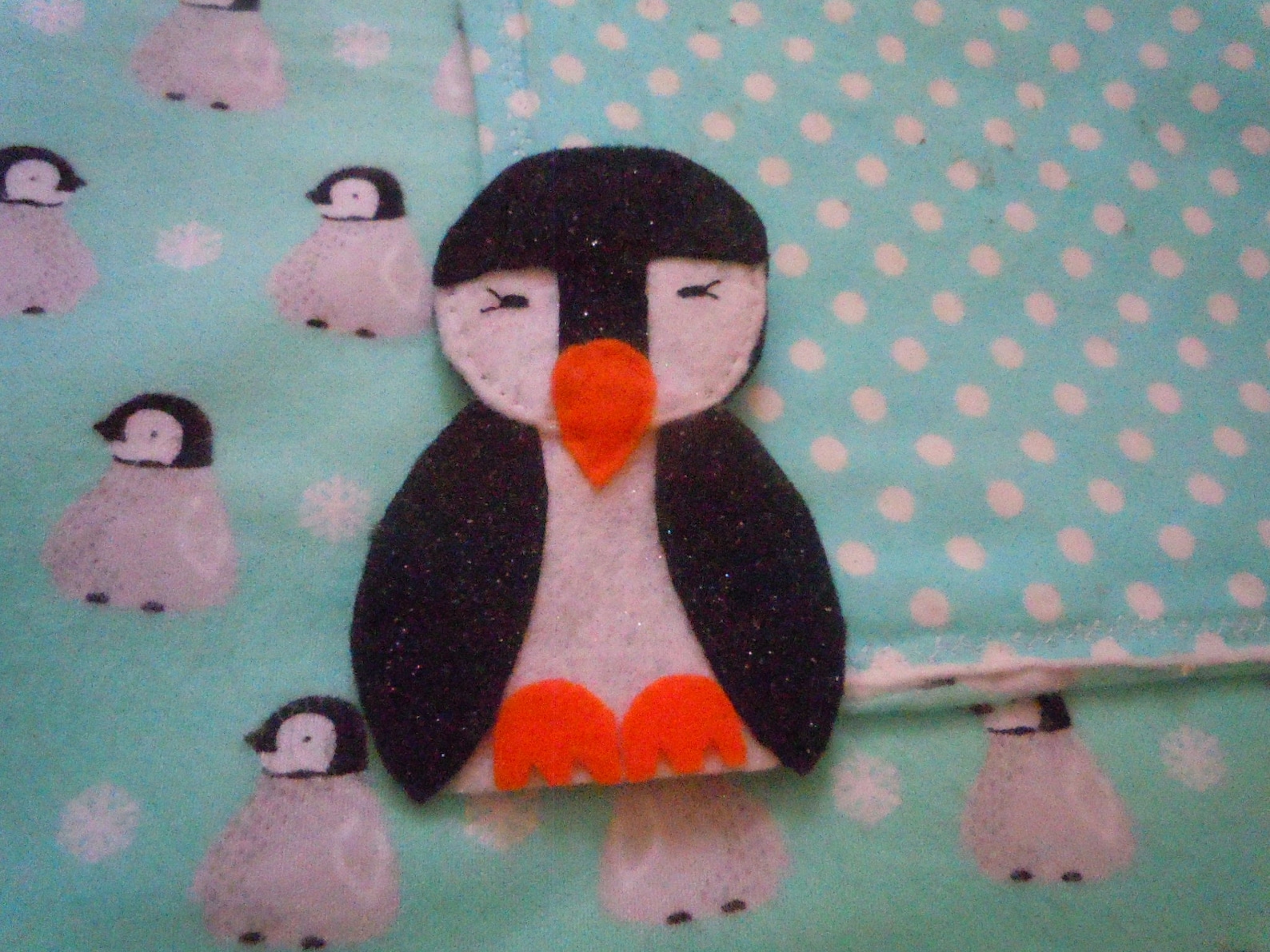 Double-sided Flannel Baby Blanket and Penguin Finger Puppet Set - Etsy