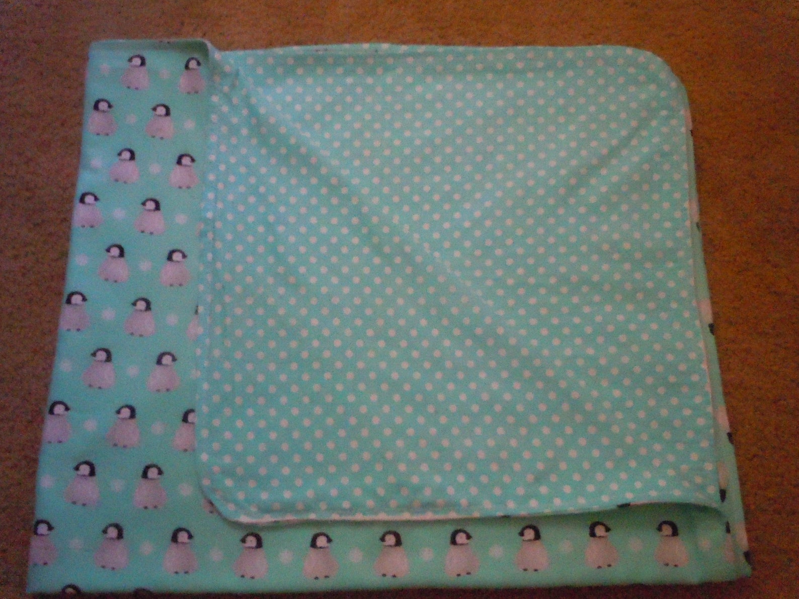 Double-sided Flannel Baby Blanket and Penguin Finger Puppet Set - Etsy