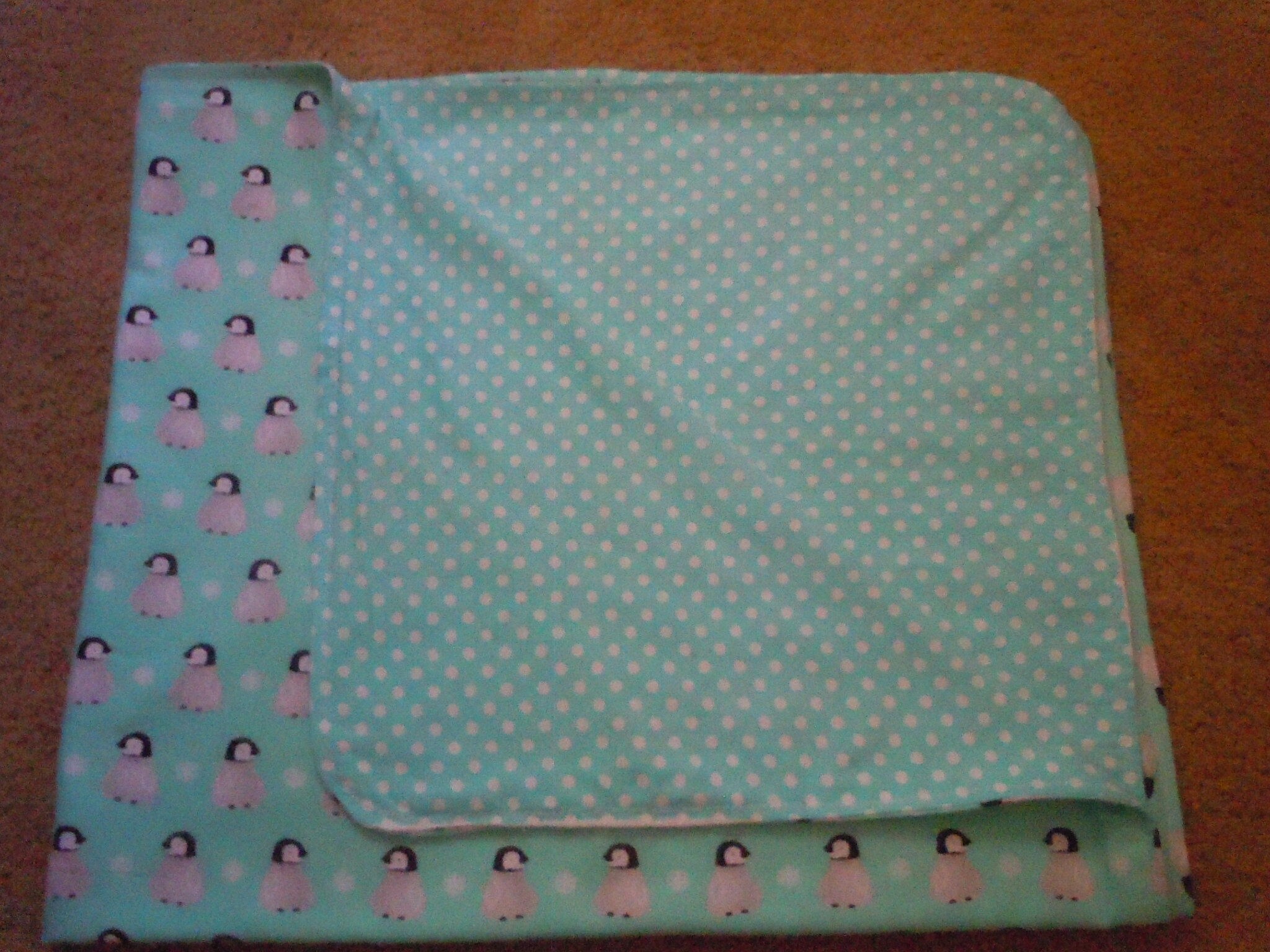 Double-sided Flannel Baby Blanket and Penguin Finger Puppet Set - Etsy