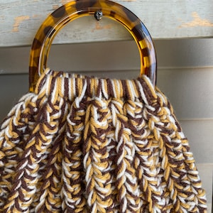 Crochet Yarn Bag, Tortoiseshell Purse, Handbag Womens Handmade, Clutch ...