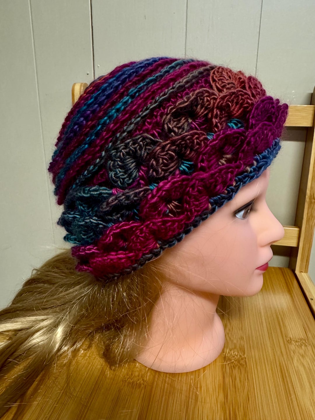 Crocodile Stitch Hat, Crochet Dragon Scales Beanie, Unique Hat for ...