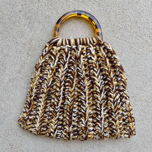Crochet Yarn Bag, Tortoiseshell Purse, Handbag Womens Handmade, Clutch ...