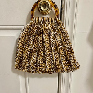 Crochet Yarn Bag, Tortoiseshell Purse, Handbag Womens Handmade, Clutch ...
