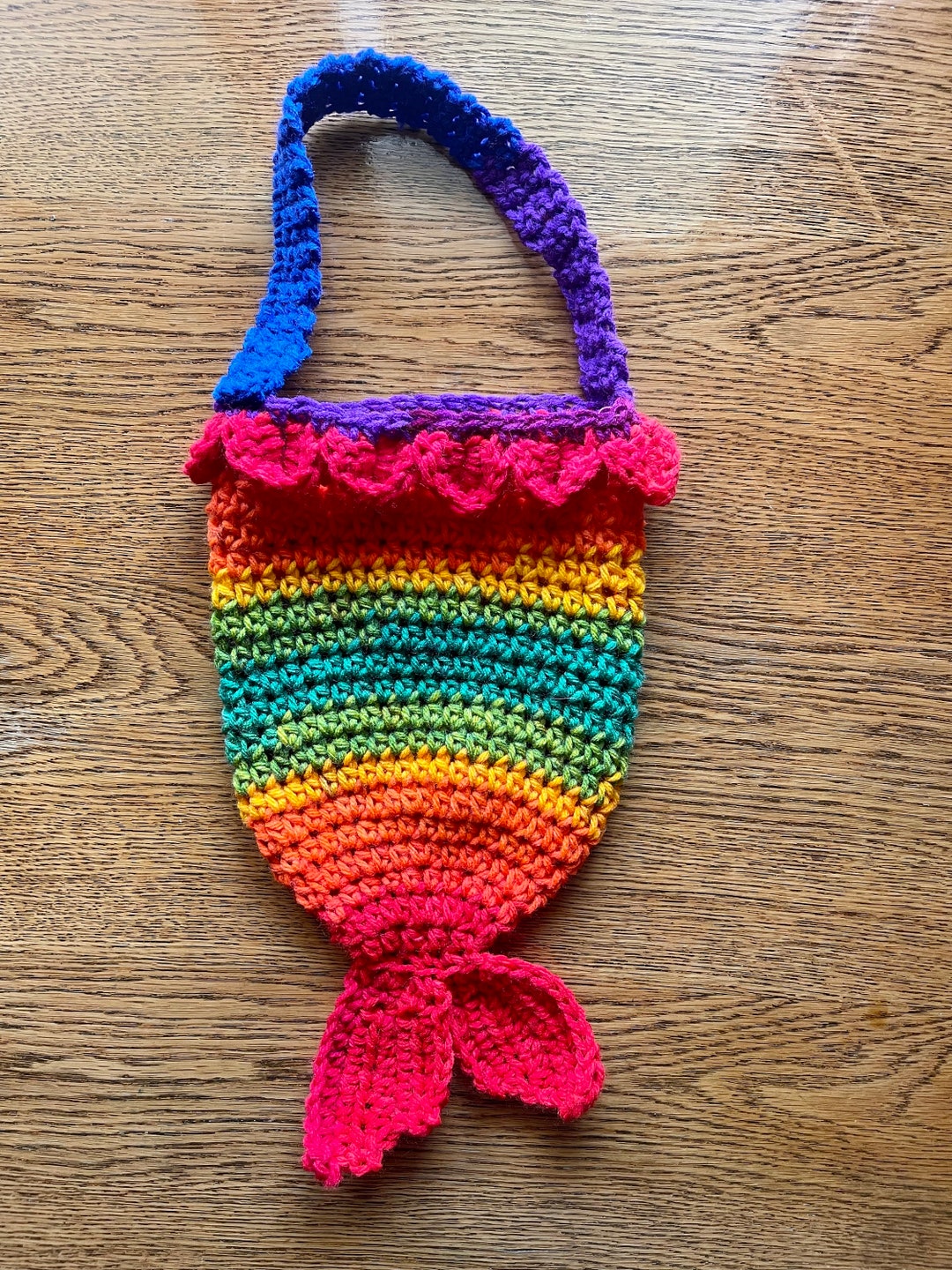 Girls Mermaid Tail Purse Colorful Tote Bag Rainbow Bag - Etsy
