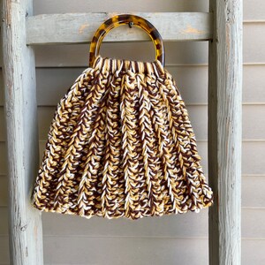 Crochet Yarn Bag, Tortoiseshell Purse, Handbag Womens Handmade, Clutch ...