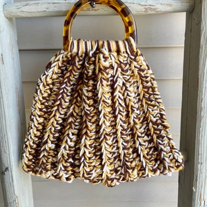 Crochet Yarn Bag, Tortoiseshell Purse, Handbag Womens Handmade, Clutch ...