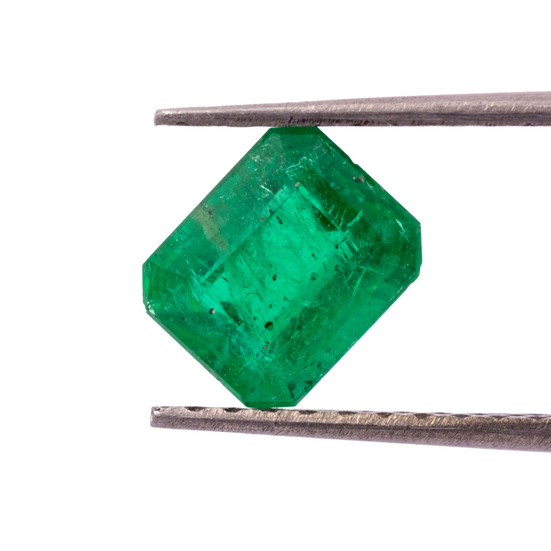 Intense Green Natural Emerald of 0.72 Ct. Rectangular Emerald Cut ...