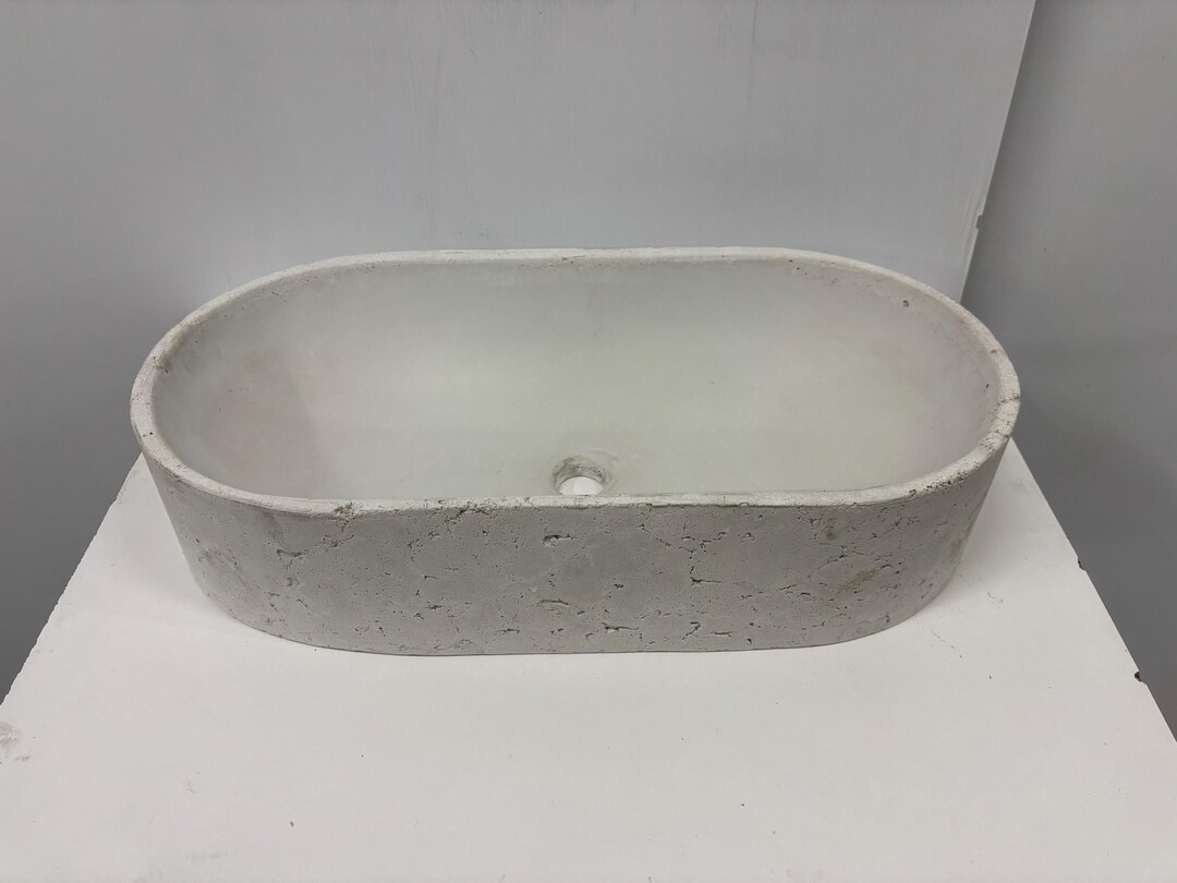 Concrete Vessel Sink Pill Oval Shape. Showroom Item 40% off Natural ...