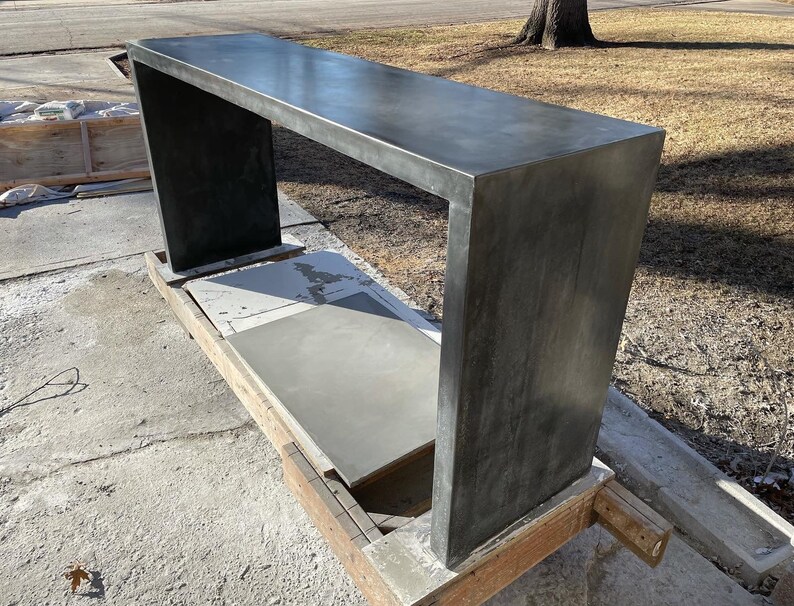 Concrete Console Table With Waterfall Legs - Etsy