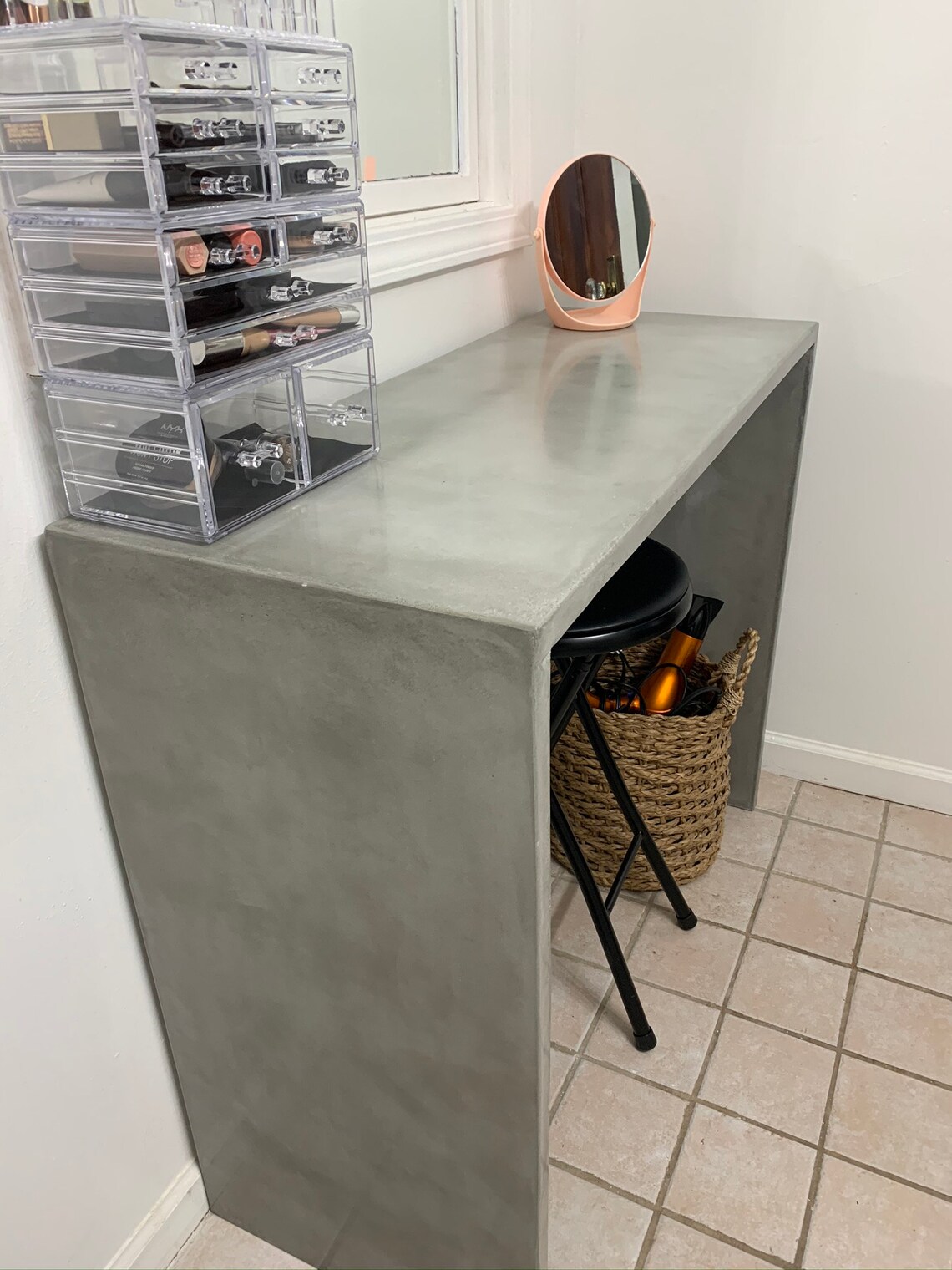 Concrete Console Table With Waterfall Legs - Etsy