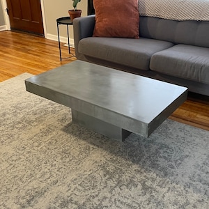 Rectangle Concrete Coffee Table Pedestal Style - Etsy