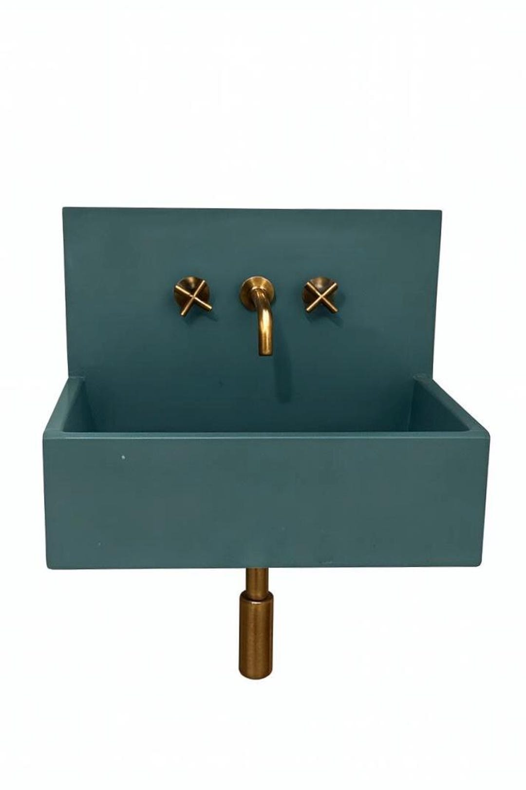24” Handmade Wall-mounted Concrete Bathroom Sink With Integrated ...