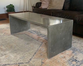 Concrete Coffee Table Waterfall Rectangle - Etsy