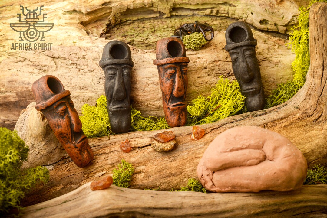 Ethno Clay Smoking Pipe old Sage, Artistic Gift , Smoker Gift - Etsy
