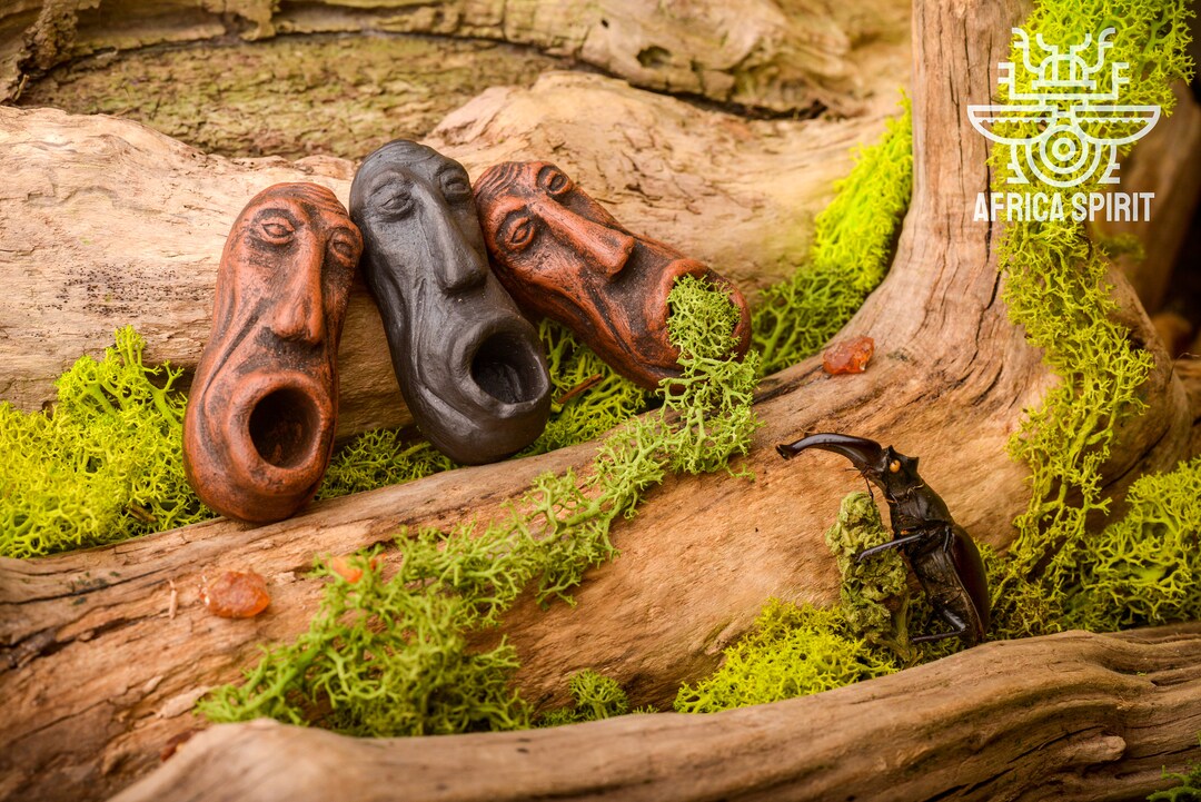 Ethno Clay Smoking Pipe stone Face, Unique Smoking Pipes,handmade Pipe ...