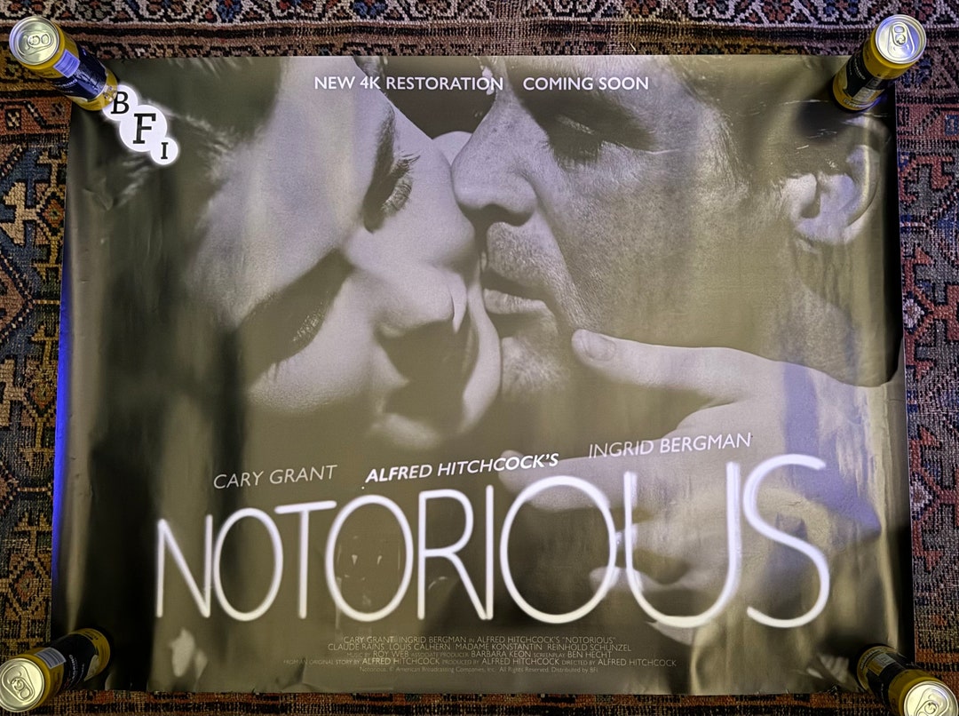 Notorious Quad Movie Poster cary Grant / Ingrid Bergman / Alfred ...
